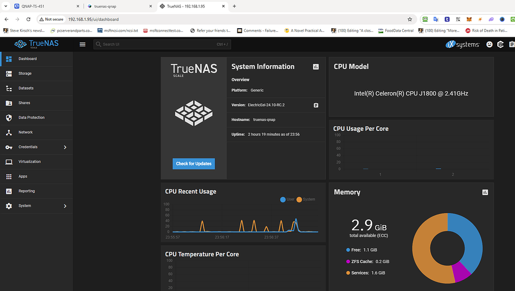 I turned a boat anchor (QNAP TS-451) into a TrueNas server (now bare ...