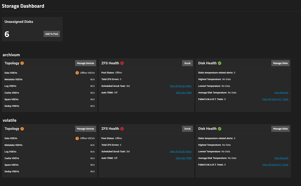 TrueNAS Pools OFFLINE After Every Reboot – Disks Not Recognized ...