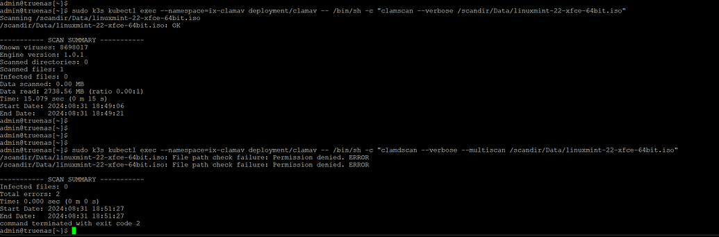 Clamav clamscan or clamdscan - run in pod or TrueNAS native? - TrueNAS General - TrueNAS ...