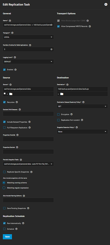 Why does a replication task with encryption off turn the target dataset into encryption root on ...