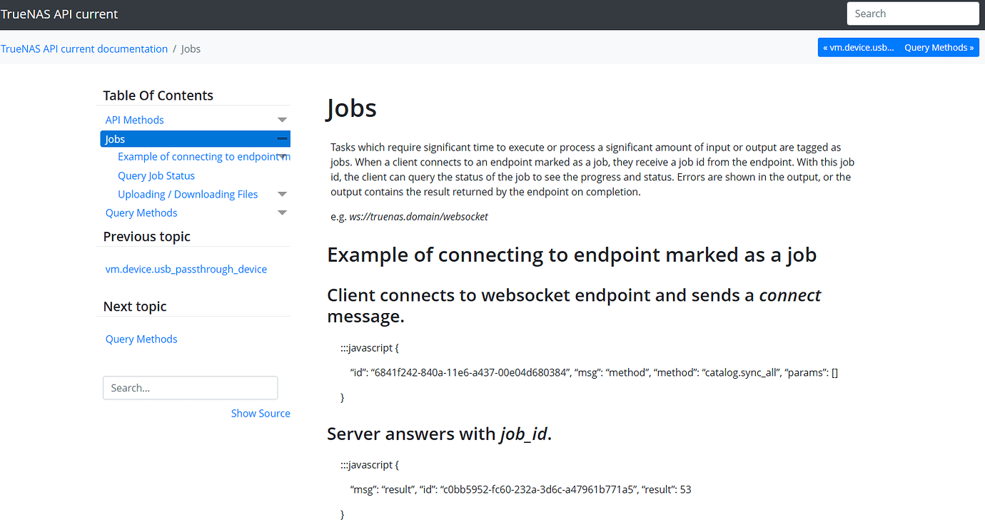 Documentation to use the API still needed! - TrueNAS General - TrueNAS ...