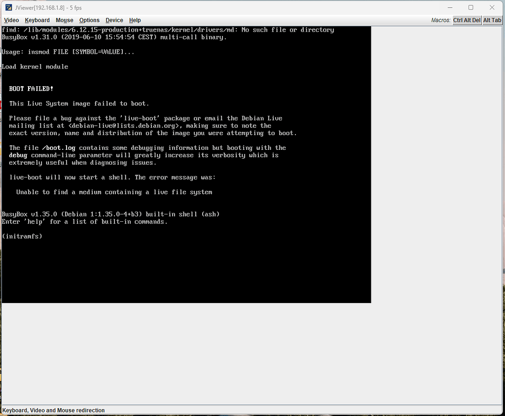 25.04 installer fails to boot - TrueNAS General - TrueNAS Community Forums