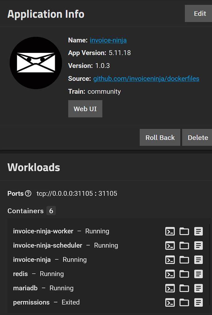 Invoice Ninja - Mariadb Dump Problems - Apps and Virtualization - TrueNAS Community Forums