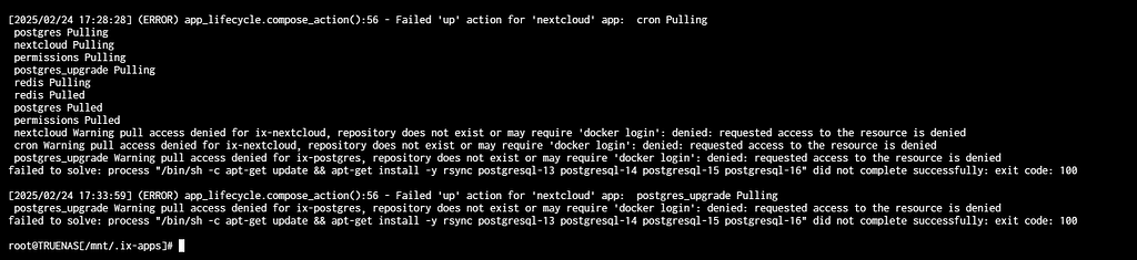 Unable to start nextcloud after last update - Apps and Virtualization - TrueNAS Community Forums