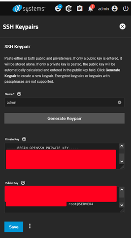 SSH key for admin incorrectly generated? - TrueNAS General - TrueNAS Community Forums