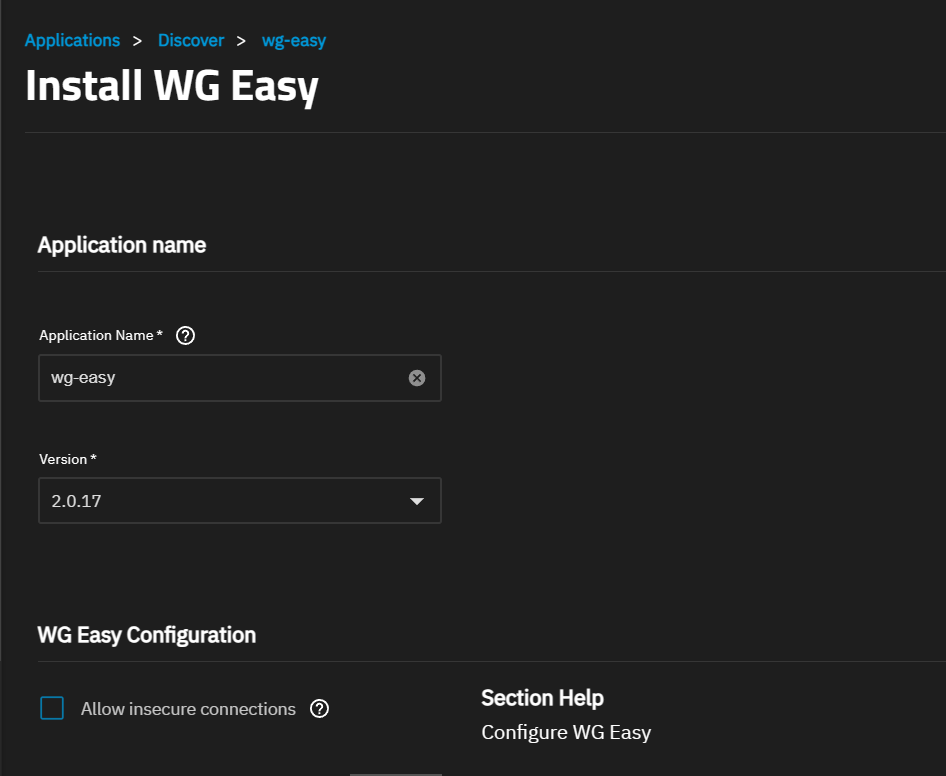 How to install WG-EASY 15.2.1 (2.0.17) on TrueNAS Scale Goldeye (25.10. ...