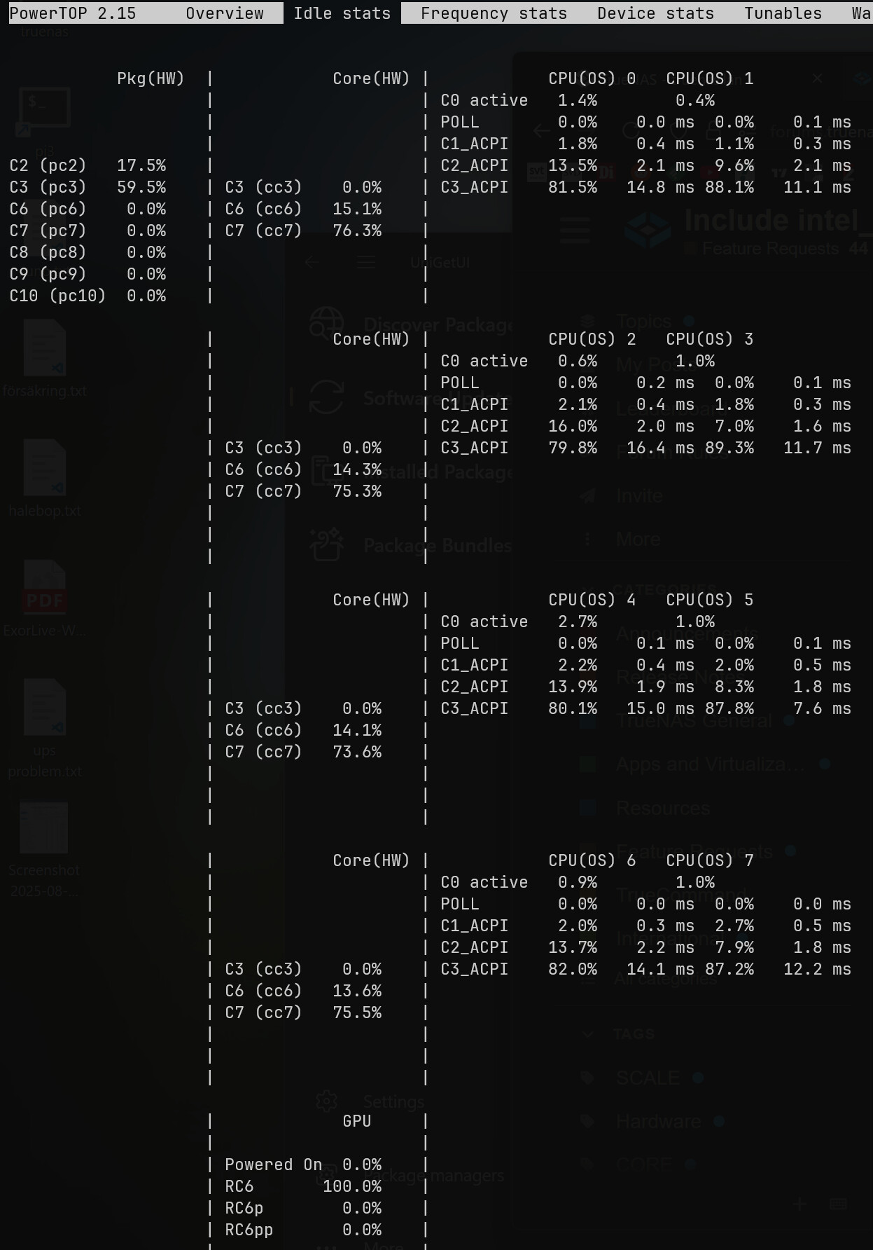 [Not Accepted] Include intel_idle Kernel Driver in TrueNAS SCALE to Improve Idle Power ...